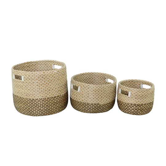 Brown Seagrass Bohemian Storage Baskets 3ct Baskets Michaels